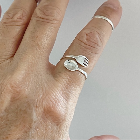 Jewelry | Top Seller Sterling Silver Delicate Fork And Spoon Ring ...